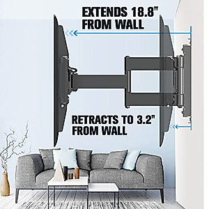Mounting Dream TV Wall Mount with Sliding Design for Most 42-86" TV, Full Motion TV Mount with Swivel Articulating Dual Arms, Easy for TV Centering, Max VESA 600x400mm, 132 lbs, MD2198