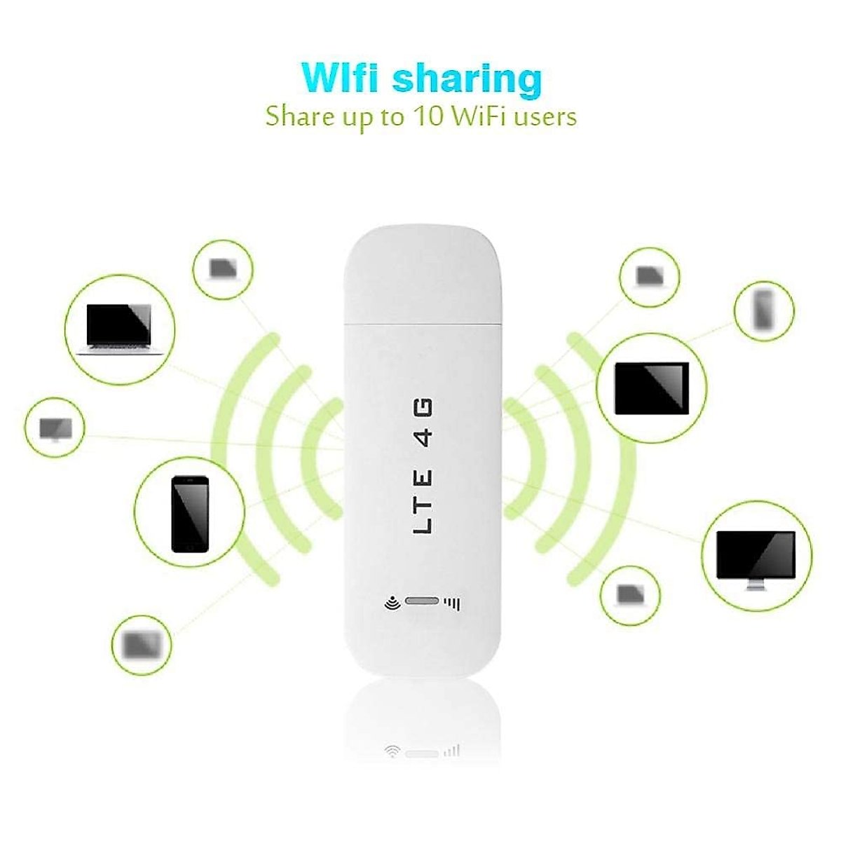 Ciglow High Speed 4G LTE USB Network Adapter Hotspot Router,Share Up to 8 Users Plug and Play(with Function)