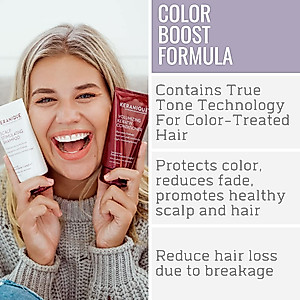 Keranique Thicker Fuller Hair 60 Days System with Keratin Shampoo, Conditioner, Follicle Boosting Serum and Lift and Repair Treatment for Colored Thinning Hair, Paraben/Sulfates Free
