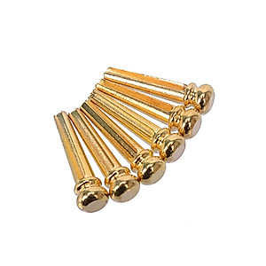 Amadget Guitar Bridge Pins 6pcs Brass Endpin for Guitar With Guitar Bridge Pin Puller