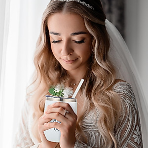 Wedding Planning Cup - Great Engagement Gifts for Women - 12oz Future Mrs. Cup Wine Tumbler with Lid and straw! Perfect Engagement Gift For her, Gifts for Bride Wine Glass, or Fiance Gifts for Her