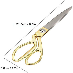ZJMZZM 8.5 '' Gold Stainless Steel Sharp Tailor Scissors Professional Household Scissors Craft Scissors Fabric Scissors Heavy Duty Cutting Sewing, Crafts, Home Kitchen Office