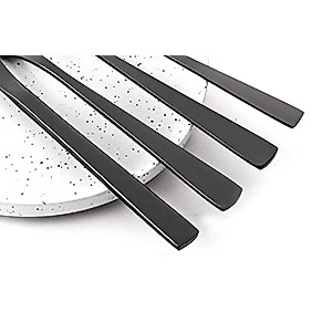 Otto Koning - Berlin - 20 Piece Black Cutlery Set for 4 people, Stainless Steel flatware, Tableware Silverware Set with Steak Knife and Fork Sets, Elegant Design, Mirror Polished and Dishwasher Safe