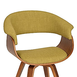 Armen Living Summer Chair in Green Fabric and Walnut Wood Finish 31" x 25" x 22"