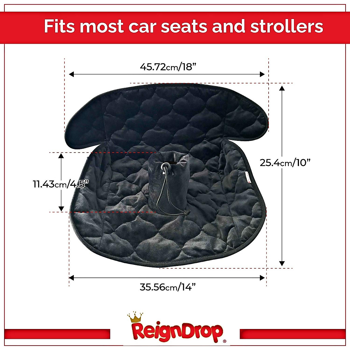 ReignDrop Piddle Pad Car Seat Protector for Toddler and Baby Potty Training – Waterproof Car Seat Pee Pad – Reusable Liner – Soft Velvet Exterior – Non-Slip Back – with Wash Bag – Machine Washable
