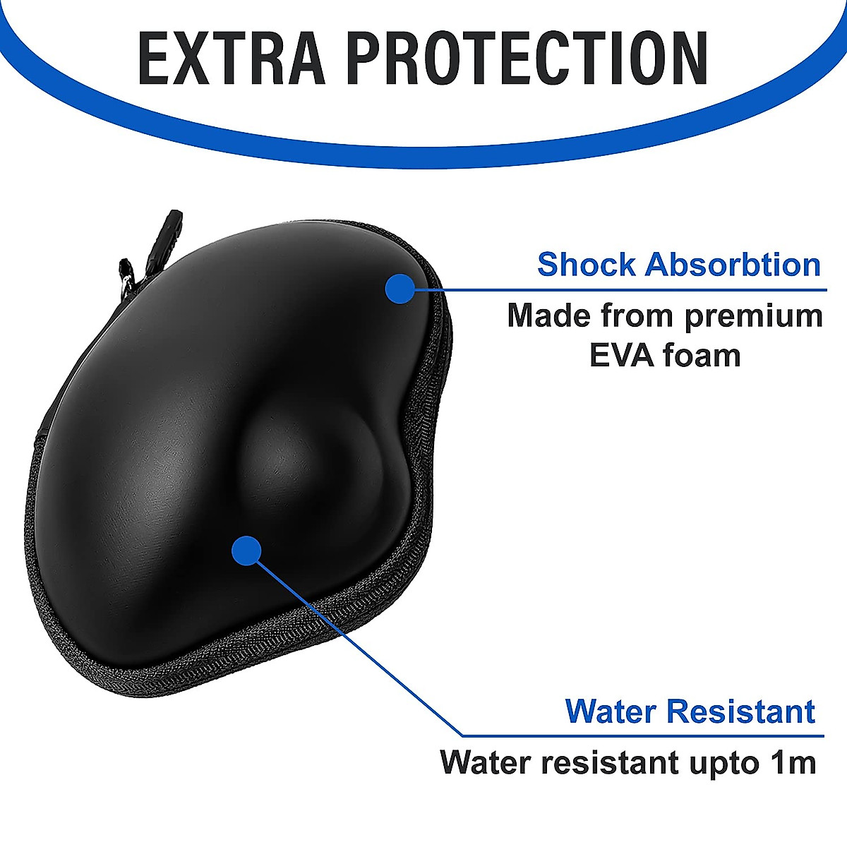 Vexko Bundle Logitech Ergo M575 Wireless Trackball Mouse (Graphite) Bluetooth, USB Mouse Travel Case Compatible with Logitech Ergo M575 (Black)