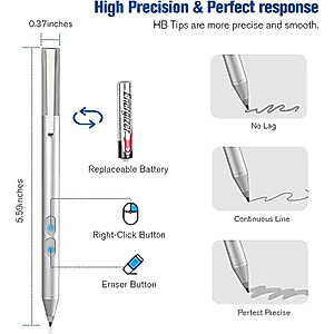 Stylus Pen for Dell - Compatible with Select 2-in-1 Models: Inspiron 5379, 5482, 7306, 7500, 7506, 7573, 7586, Latitude 3190, 3390, 7586, PN350M, PN338M, PN771M (Support Specific Model Only)