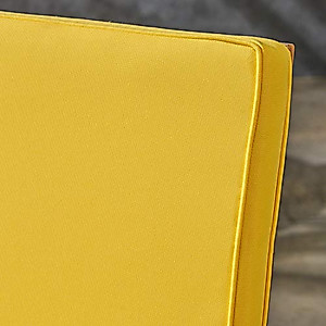 Champlain Outdoor Acacia Wood Rocking Chair with Water-Resistant Cushions (Set of 2), Teak and Yellow