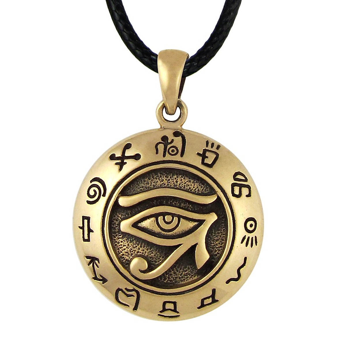 Moonlight Mysteries Bronze Egyptian Udjat Eye of Horus Ra Pendant Necklace