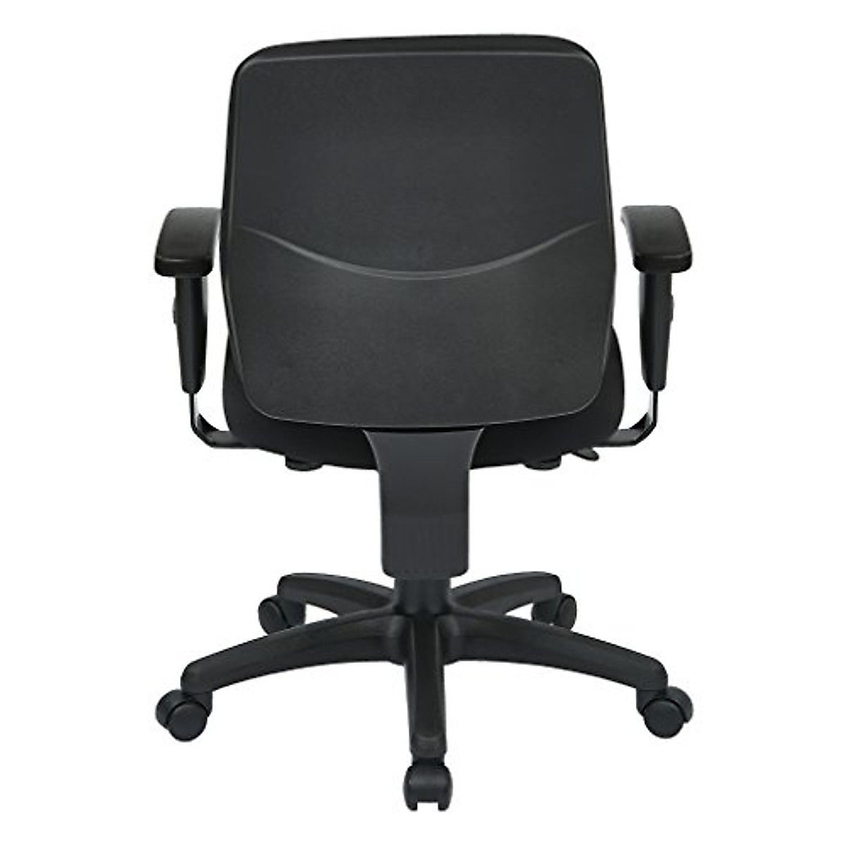 Office Star Deluxe Adjustable Office Task Chair with Ratchet Back Height Adjustment and Thick Padded Seat, with Arms, Coal FreeFlex