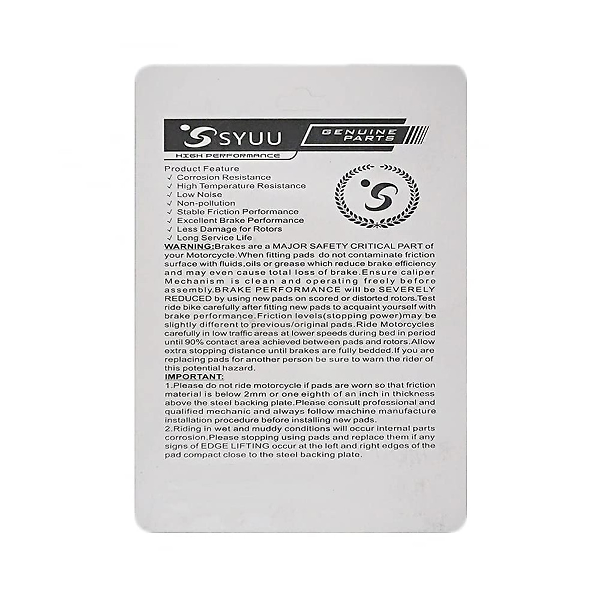 S SYUU Front and Rear Ceramic Brake Pad compatible with Can am Spyder RS SE5/SM5/Phantom Black 08-09 FA474F FA473R