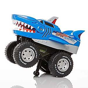 Rugged Racers Monster Trucks for Boys and Girls – Off Road Big Wheels Vehicle – Shark – Battery Operated Mouth Opening Design – Revving Engine with Sounds and Lights