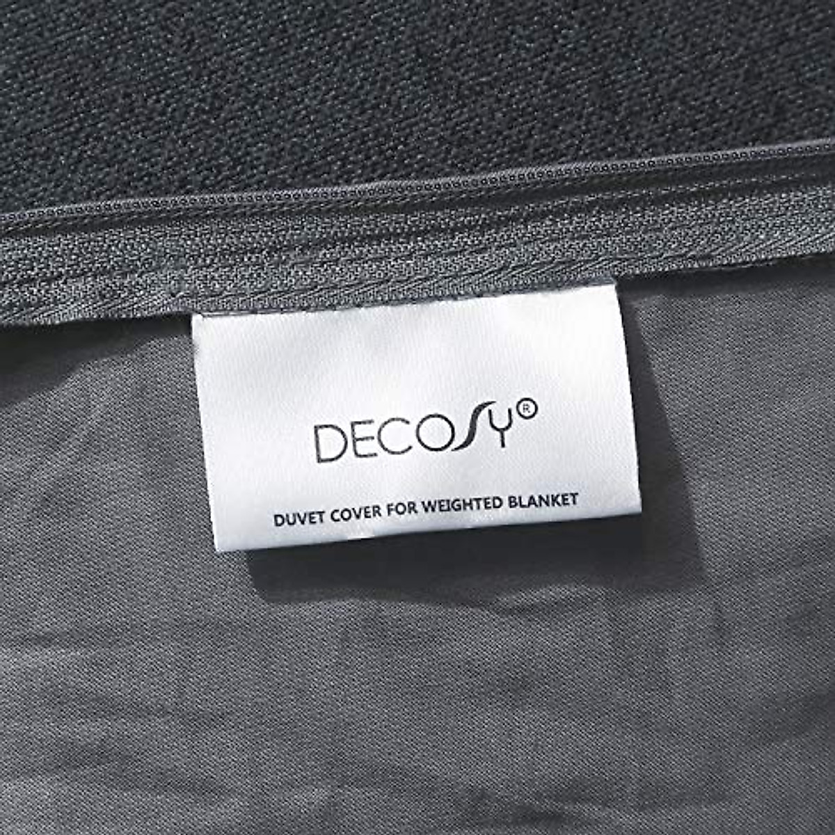 DECOSY Removable Duvet Cover for Weighted Blanket 丨 100% Cotton Duvet Cover 丨 Machine-Washable Cover for Heavy Blanket 丨 48"x72", Dark Gray