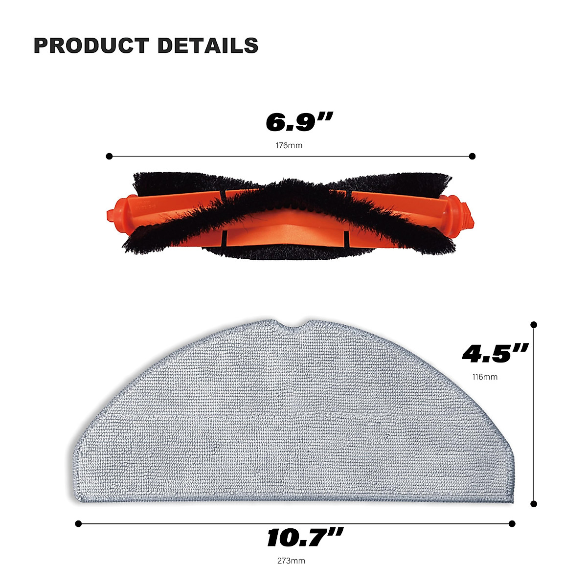 Piegricdiat Robot Vacuum Replacement Parts Fit for Lubluelu L20 Robot Vacuum and Mop Combo, Brush Roll& Mop Pad& Filter Kit (19PC-Brush ROLL&Filter&MOP&Sweep)