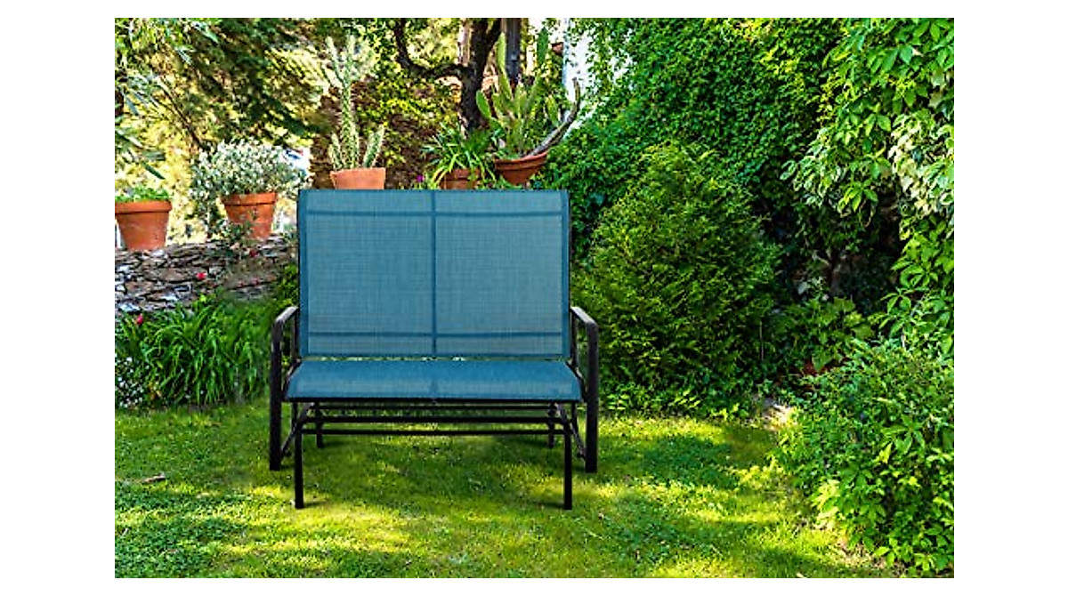 Buy PHI VILLA 2 Seat Outdoor Patio Glider Bench - Strong & Comfortable