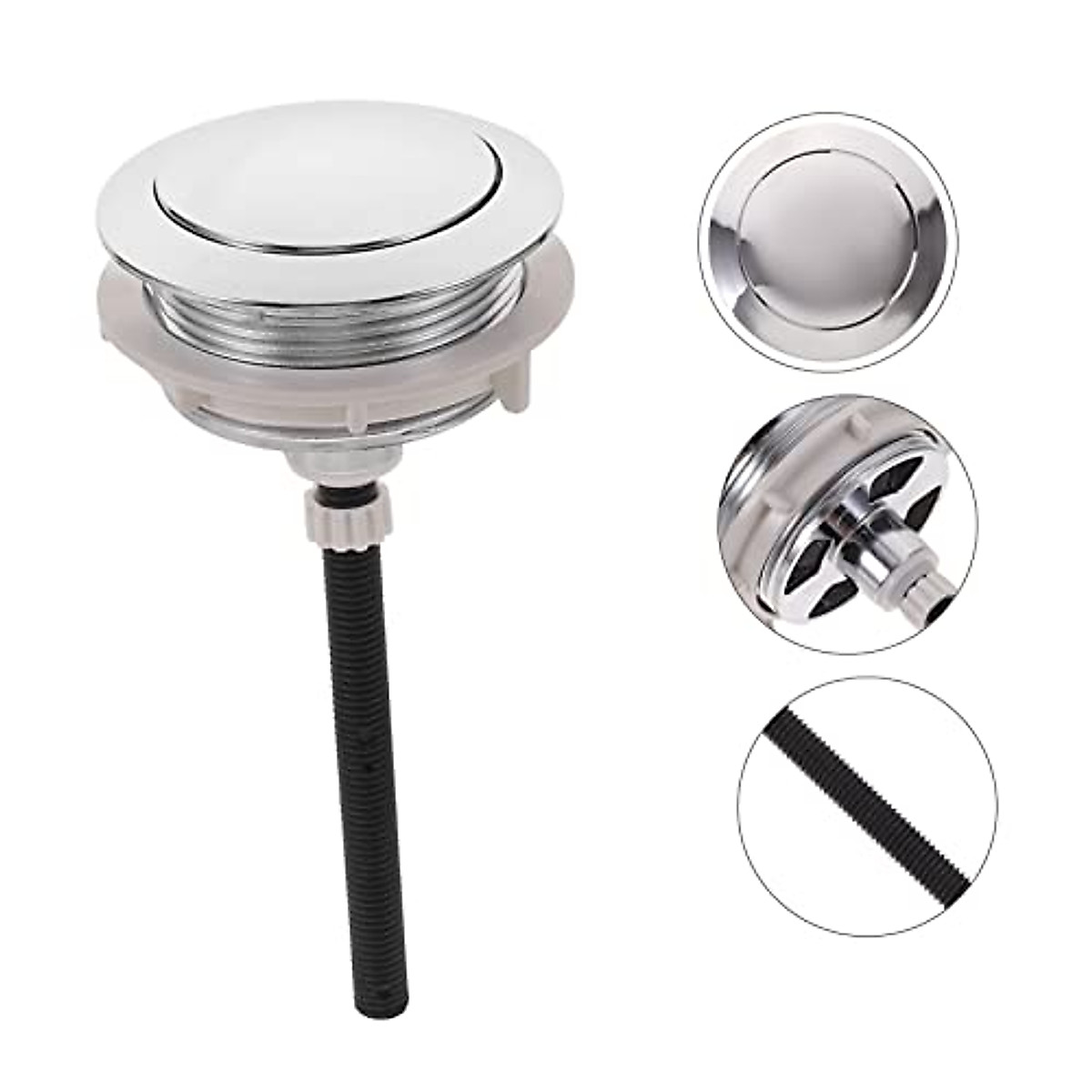DOITOOL Toilet Button Old Fashioned Kit Water Tank Push Button Toilet Water Valve Button Single Toilet Water Tank Button Single Toilet Button Single Push Button Silver To Pump Water Abs
