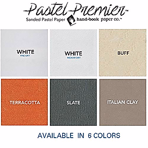 Speedball Art Pastel Premier Sanded Paper, 9”x12”, Terracotta, Medium Grit, Acid Free, 100% Cotton, for Dry Media Oil Pastel, Colored Pencil, Pencil Drawing 145 lb. / 310 GSM (8 Sheets)