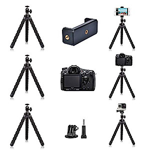 Phone Mini Tripod, Ruittos Premium Flexible Mobile Phone Tripod Stand Compatible with iPhone Samsung Go Pro, Small Digital Camera,
