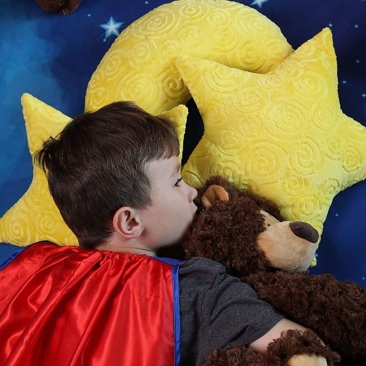 Snuggle Stuffs Star Minky Plush Throw Yellow Pillow