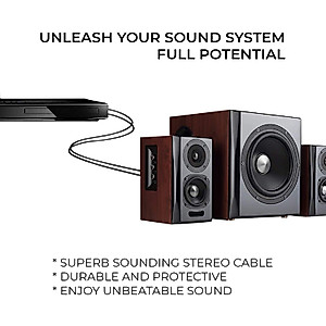 iMBAPrice 75 Feet 2RCA Male to 2RCA Male Python Home Theater Audio Cable for HDTV, Amplifiers, Hi-Fi Systems,Speakers, Subwoofer, Satellite Receivers and More