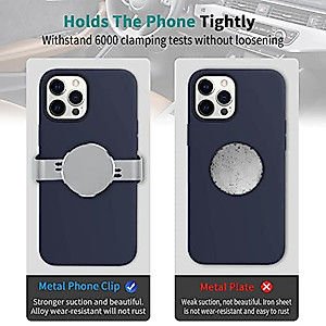 Luanke Metal Phone Clamp Magnetic Mount [Clip and Remove at Anytime] All Magnet Car Holder cell phone magnetic plate Compatible iPhone 13 Pro Max, Samsung, and More (Silver)