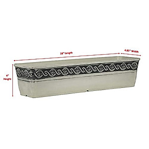 Classic Home and Garden 9418D-060 18" Corinthian Trough planter, Cast Concrete