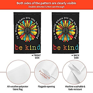 In A World Where You Can Be Anything Be Kind Garden Flag 12 X 18 In Peace Outdoor Floral Mini Yard Flag House Flags Double-Sided Farmhouse Sign For Home Garden Decoration