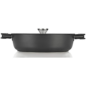 ZAVOR Noir 6 Qt Sauté Pan - Premium Cast Aluminum with Titanium-based Nonstick Ceramic Coating & Removable Handles - Ultra Lightweight - Oven & Induction Ready | Noir Collection (ZCWNR37)