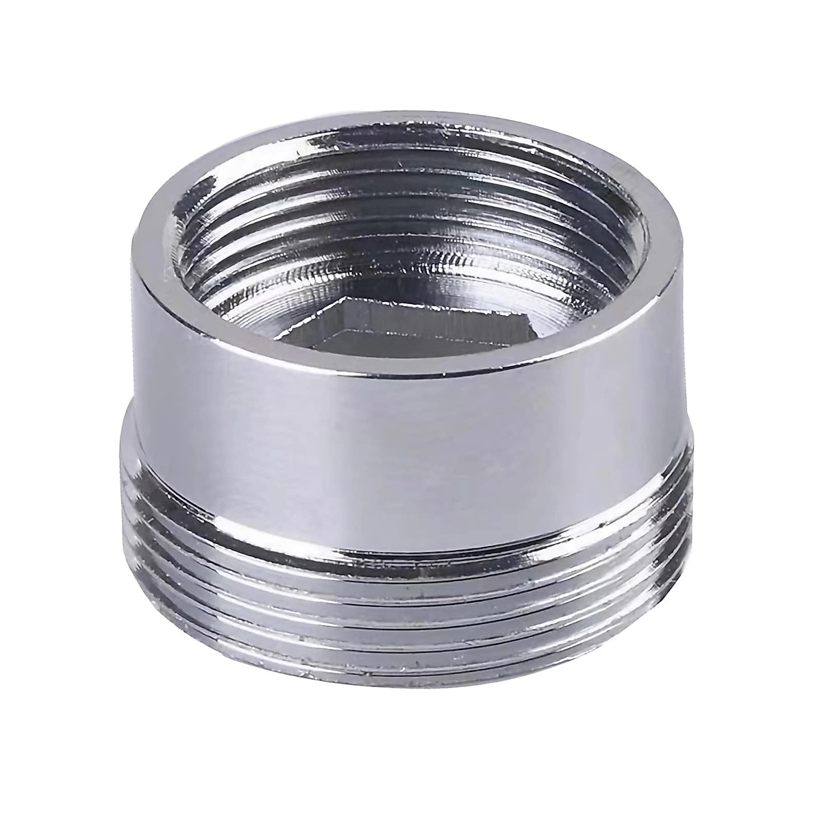 XNTONG Faucet Aerator Adapter - 11/16 inch Female to 55/64 inch Male Adapter, Chrome Brass Sink Adapter, for Kitchen and Bathroom Faucet Adapter Kit Connection (F18-M22)