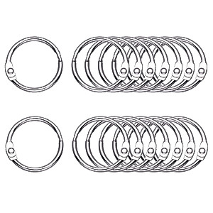 Antner 100 Pieces Loose Leaf Binder Rings, 1" Diameter, Nickel Plated Metal Office Book Rings Key Rings