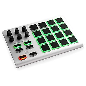 Xjam Professional MIDI Pad Controller - Ultra-Portable Aluminum Frame MIDI Drum Pad with 16 Beat Pads and 6 Assignable Knobs, Beat Machine for Melodic Samples, Plug & Play on iPad, iPhone, Mac, PC