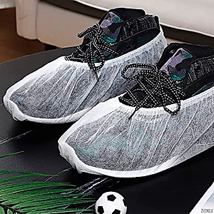 100Pcs Waterproof Shoe Covers for Rain Boot Cover - 50Pairs Disposable Shoe Covers White Shoe Protector Cover Medical Boot Cover Rain Shoes Cover - Sneaker Covers for Rain Non Slip Covers for Shoes