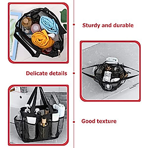 BESPORTBLE Mesh Shower Caddy Basket - Mesh Shower Caddy Tote Bag Toiletry Bag Quick Dry Bath Organizer for Beach College Dorms Gym Camp, Black
