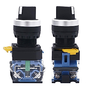 TWTADE/Red Green Momentary Switch, Red Mushroom Emergency Stop Latching Push Button Switch,3 Positions 2NO Latching Select Selector Switch Station Box hz-11ZS-20X-GR