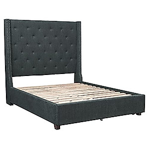 Lexicon Fairborn Fabric California King Bed with Storage Drawers in Gray