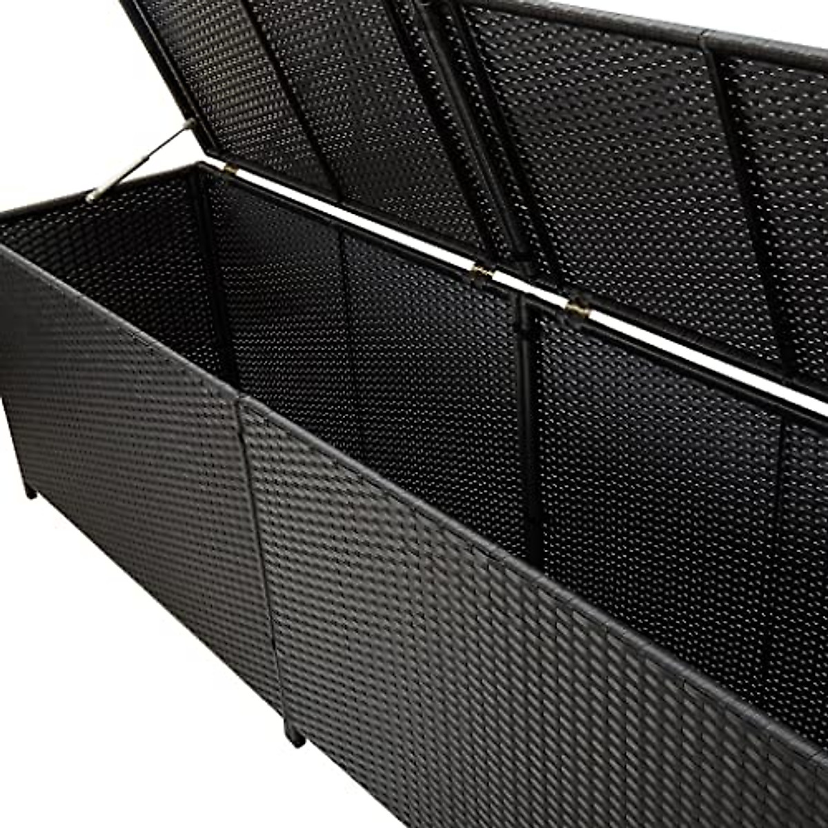 BIGBARLEY Outdoor Storage Box for Food Deliveries, Patio Tools,Outdoor Cushions & Pillows, Garden Supplies, Pet Stuff and Pool Accessories, Poly Rattan 78.7"x19.6"x23.6" Black