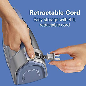 Hamilton Beach Steam Iron & Vertical Steamer for Clothes with Scratch-Resistant Durathon Soleplate, 8' Retractable Cord, 3-Way Auto Shutoff, Anti-Drip, 1800 Watts, Silver and Blue