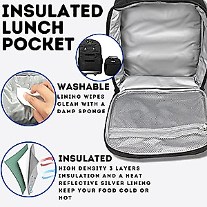 J World New York Unisex Kid's Duo Rolling Backpack with Lunch Box Set, Black, One Size