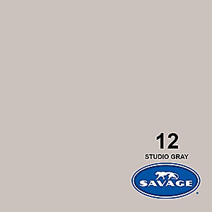 Savage Seamless Paper Photography Backdrop - Color #12 Studio Gray, Size 86 Inches Wide x 36 Feet Long, Backdrop for YouTube Videos, Streaming, Interviews and Portraits - Made in USA