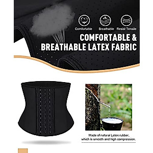 FeelinGirl Women Short Torso Latex Waist Trainer Corset Waist Trainer Breathable Waist Trimmer Hourglass