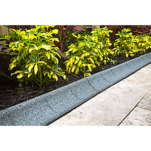 EcoBorder EarthCurb Grey Recycled Rubber 4ft Lawn Edging (4pc Box)
