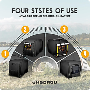 HSDAGU Generator Cover,Outdoor Generator Cover with Visual Control Window,600D+210D Waterproof Oxford cloth,Size of 24 "Lx19" Wx21 "H inches,Suitable for Champion 200988 ,Wen58380i DF451i.etc (black).