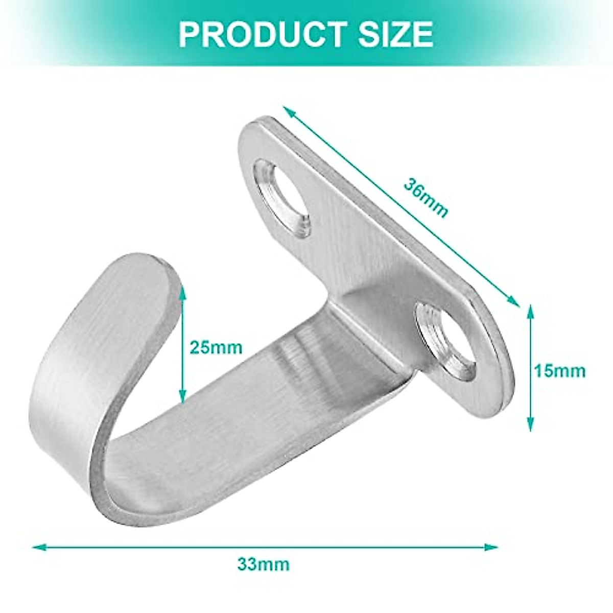 Cionyce 6 PCS Stainless Steel Screws Mount Ceiling Hooks, Brushed Nickel Towel Hook Heavy Duty Robe Clothes Hook, Under-Shelf Coat Hook Hanger for Bathroom Kitchen Cabinet