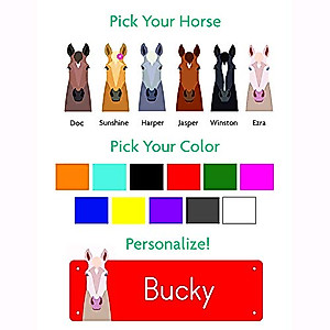 Personalized Steel Horse Stall Stable Barn Name Plate in Color