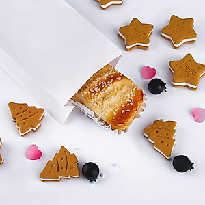 Paper Lunch Bags 50 Count Large White Lunch Bags Kraft White Paper Bags 8LB White Lunch Sacks Strong for Small Business