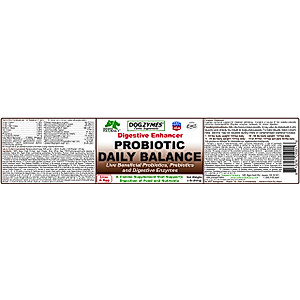 Dogzymes Probiotic Daily Balance - Supplies Nutritional Support and Live microorganisms for intestinal Well-Being as Well as enzymes for Proper Digestion. Liver and Egg Base. (1 Pound)
