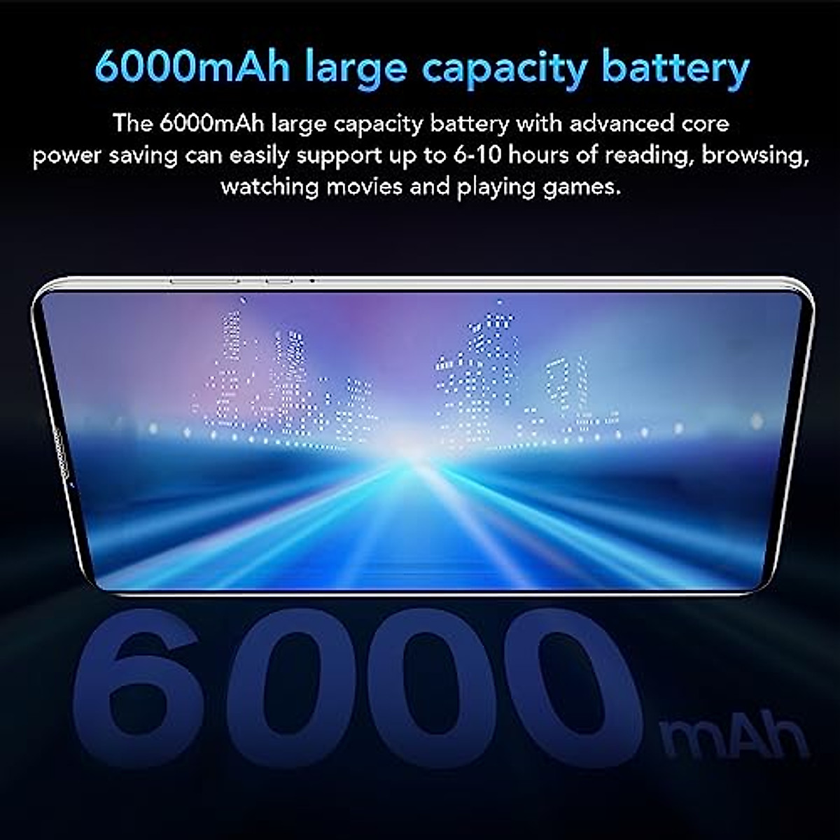 Zopsc Blue 7in Tablet IPS 1960x1080 4GB 32GB MT6592 8 Cores CPU Android 10 Dual Camera 6000mAh (US Plug 90‑120V)