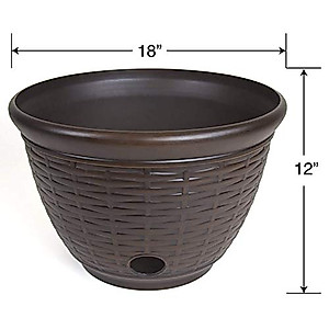Liberty Garden Products Liberty 1920 High Density Resin Wicker Design Garden Hose Pot, Bronze