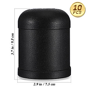 Toyvian 10PCS Rolling Dice Cup Professional Black Dice Cup Cylindrical Dice Box Club Bar Entertainment Game for Party Decor