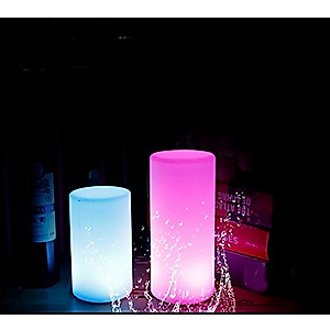 AMZSTAR LED Mood Lights, Cylinder Led Light with Remote Indoor and Outdoor Use 16 Color Changing Dimmable Led Pond Light Mood Light for Garden Party Decoration(Cylinder 10x10x15cm)